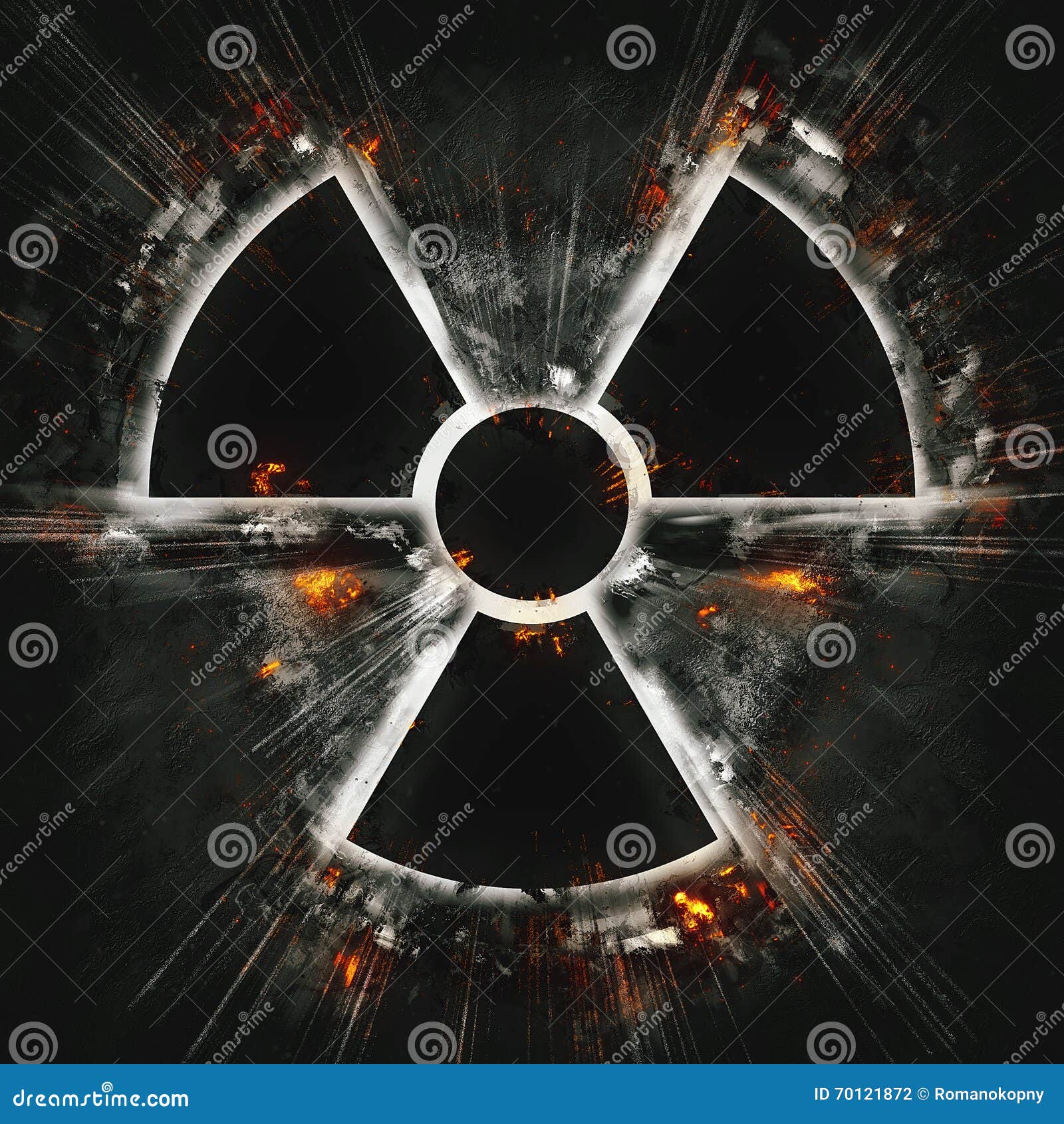 Burning Radiation Hazard Sign Stock Illustration - Illustration of ...