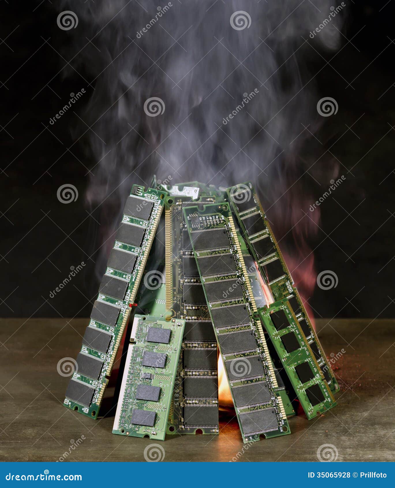 Burning RAM stock photo. Image of handling, alarm, electronics - 35065928
