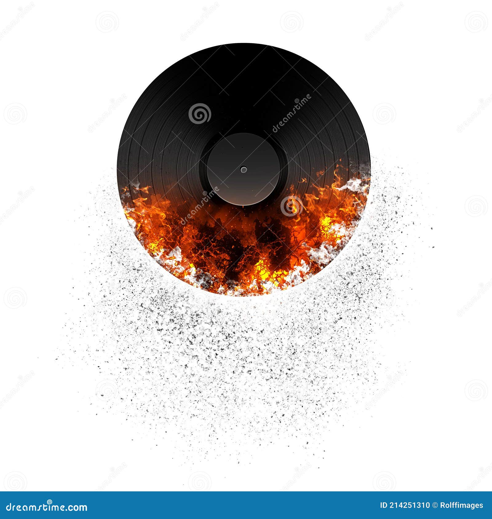 Burning Record Vinyl stock illustration. Illustration of technology ...