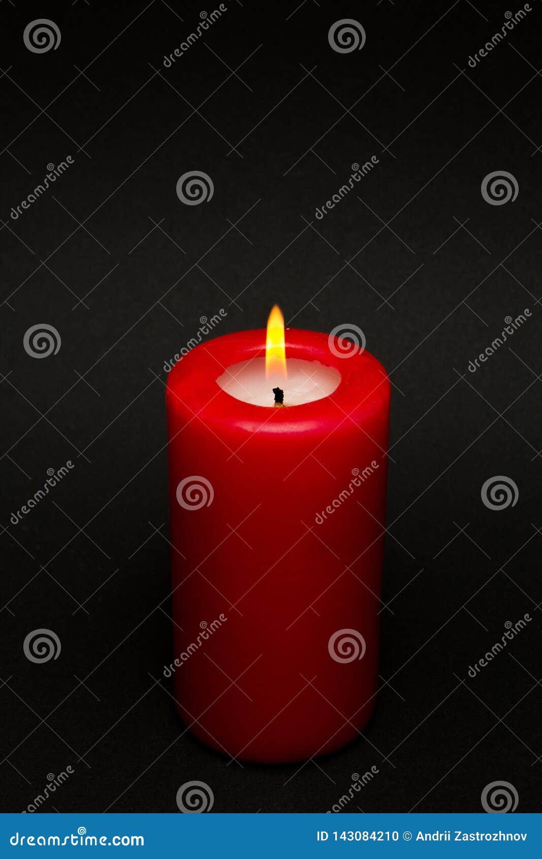 Burning Red Candle on a Black Background Stock Photo - Image of night ...