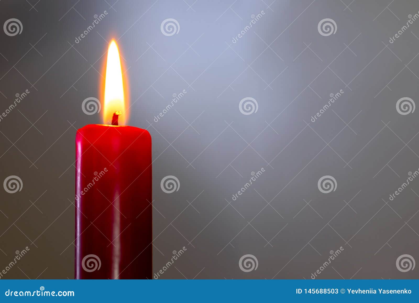 Red Candle on a Grey Background. Stock Image - Image of ornament ...