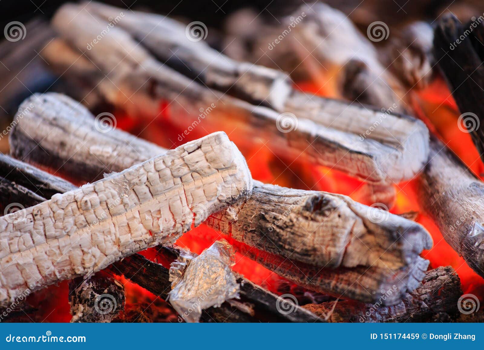 Burning Red Fire Charcoal Fire for Cook Closeup View Stock Image ...