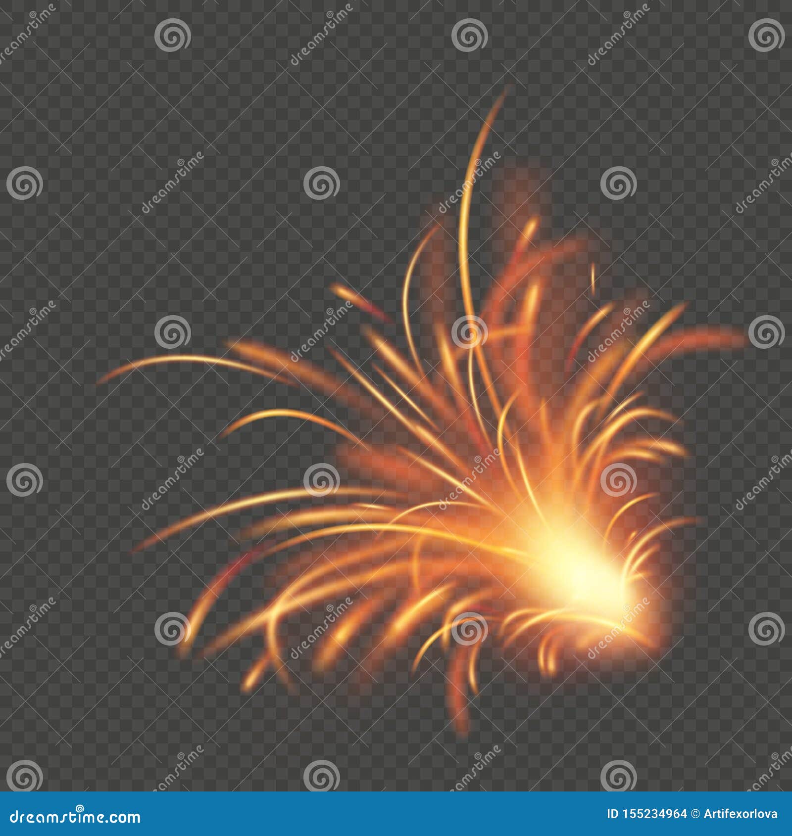 Burning Red Fire Flying Sparks Light Effect. EPS 10 Stock Vector ...