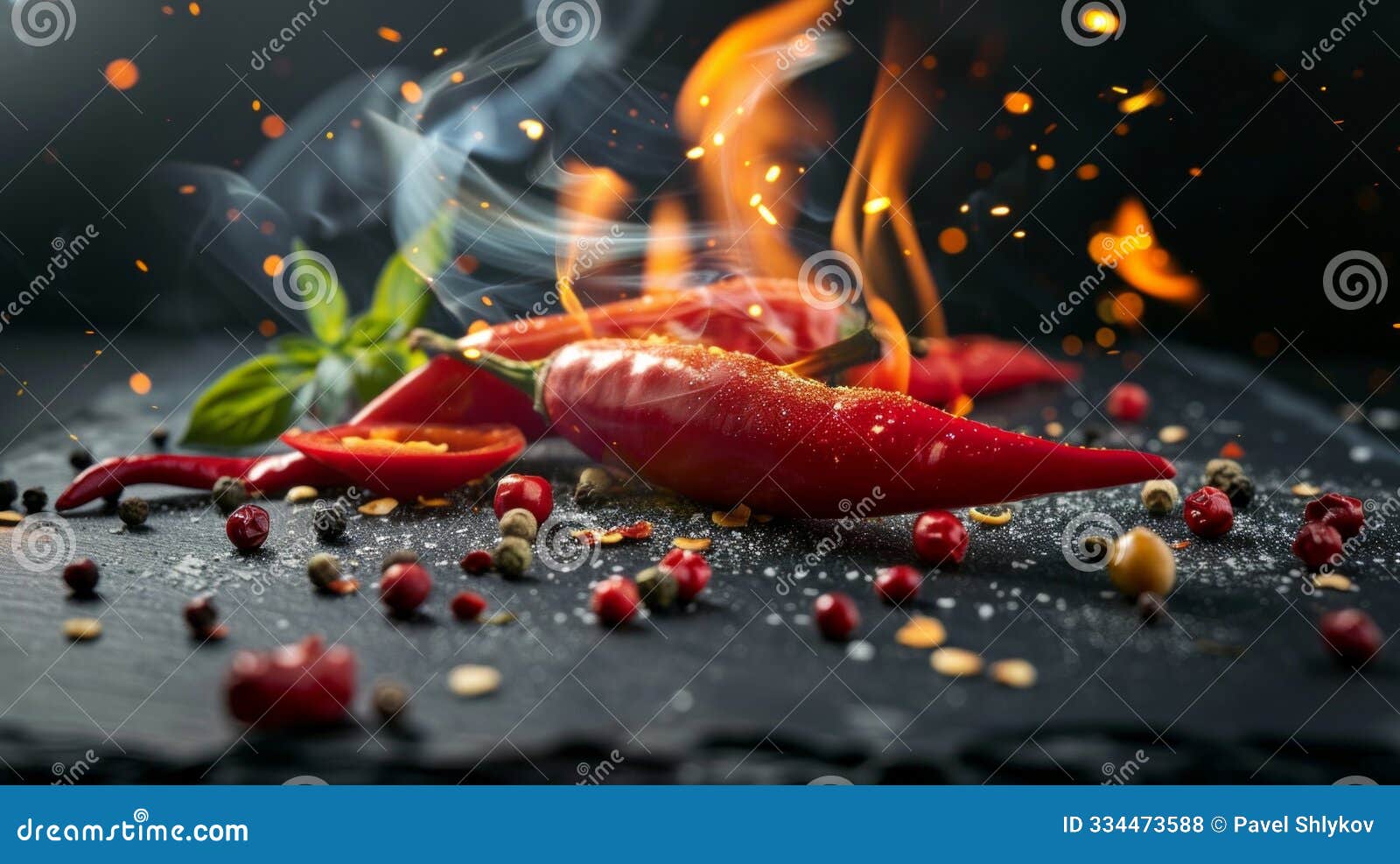 Burning Red Hot Chili Pepper Stock Photo - Image of vegetarian, plant ...