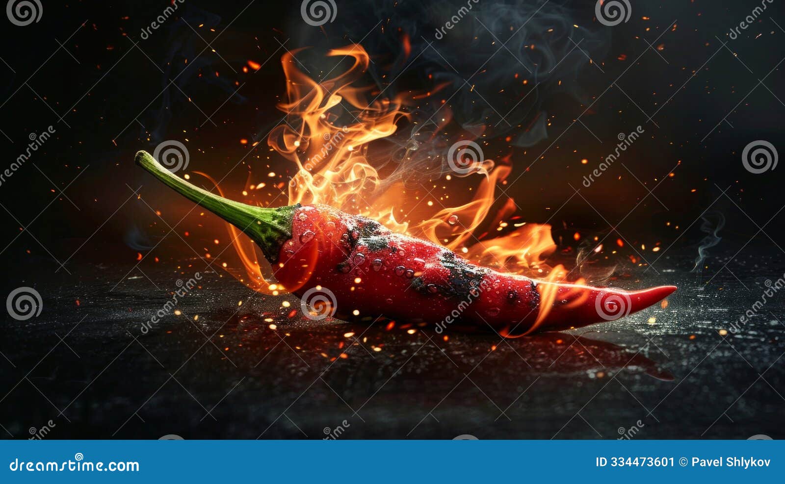 Burning Red Hot Chili Pepper Stock Image - Image of chilli, cuisine ...