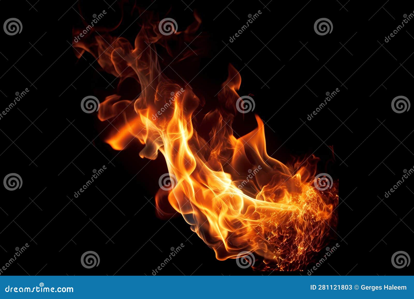 Burning Red Hot Sparks Fly from a Big Fire, Fire Overlay Made with ...