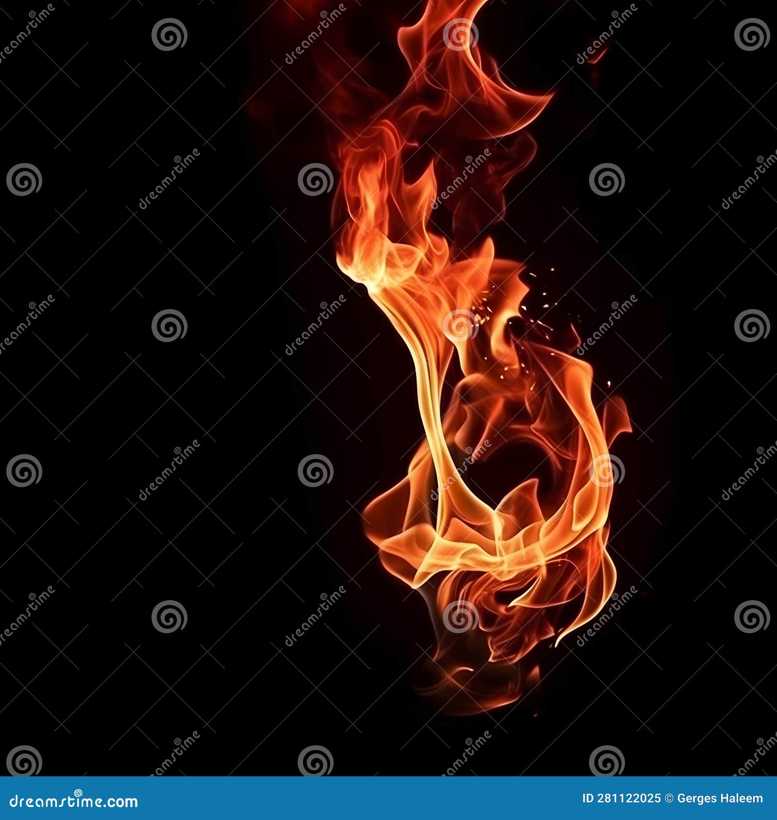 Burning Red Hot Sparks Fly from a Big Fire, Fire Overlay Made with ...