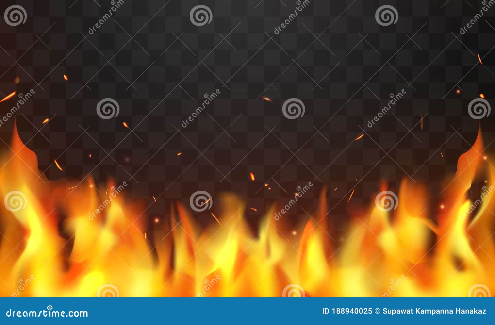 Burning Red Hot Sparks Realistic Fire Stock Vector - Illustration of ...