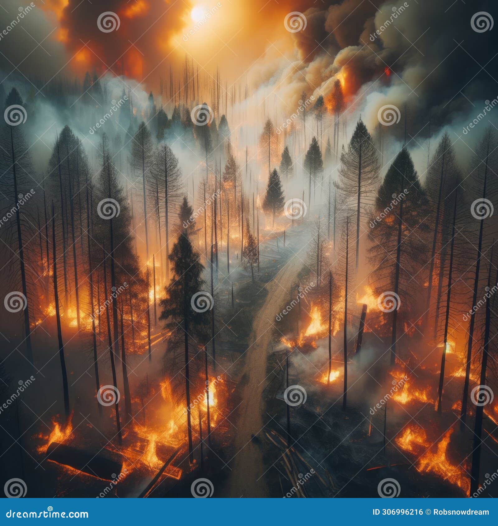 Burning Remains Of A Recent Forest Fire Stock Photography ...