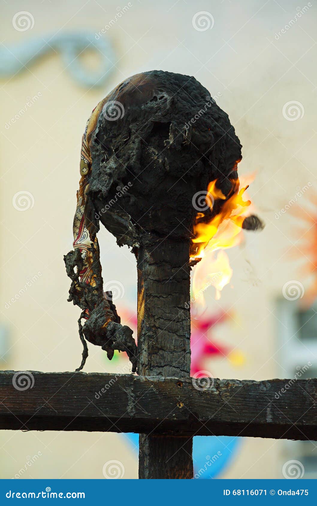 Burning Ritual Dolls on Pagan Celebration of Spring. Stock Image ...