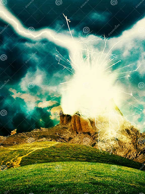 Burning Rock Abstraction stock illustration. Illustration of lava ...