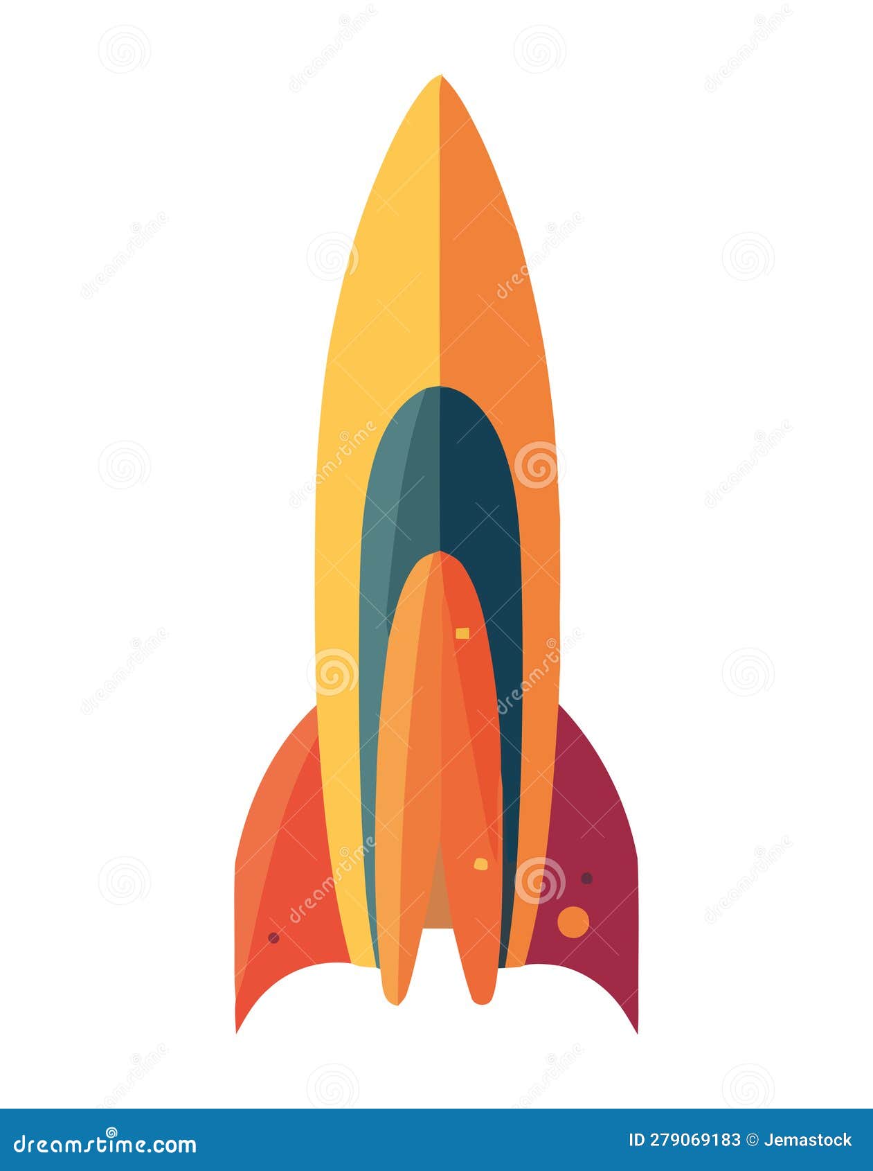 Burning Rocket Flying through Galaxy Stock Vector - Illustration of ...