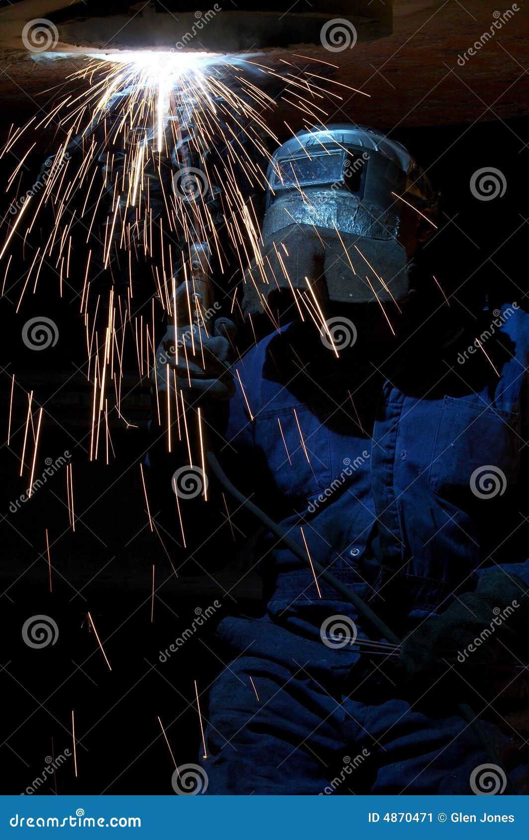 Burning rods welder stock image. Image of factory, industry - 4870471
