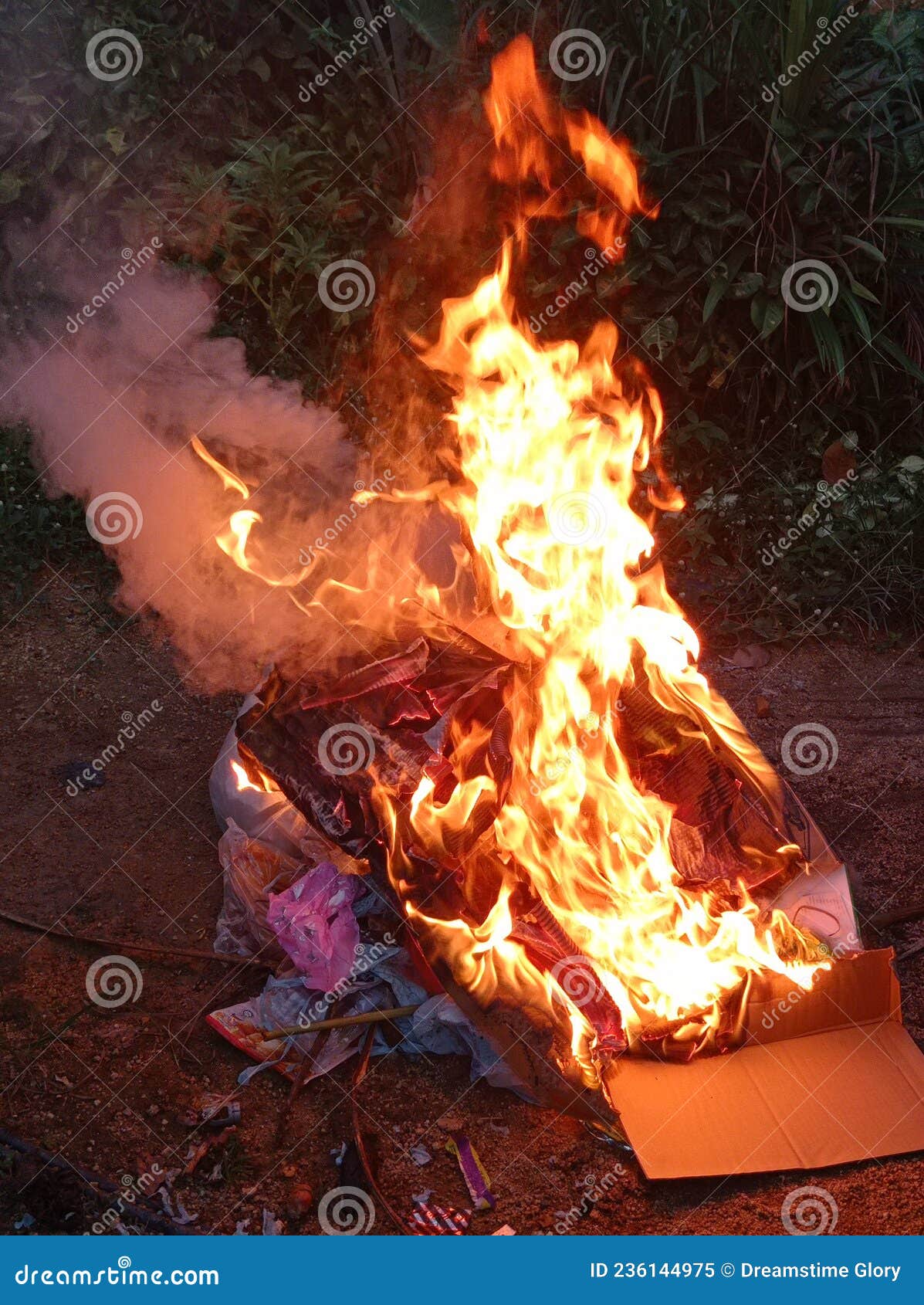 Burning Rubbish Outside the House Stock Image - Image of outside, house ...