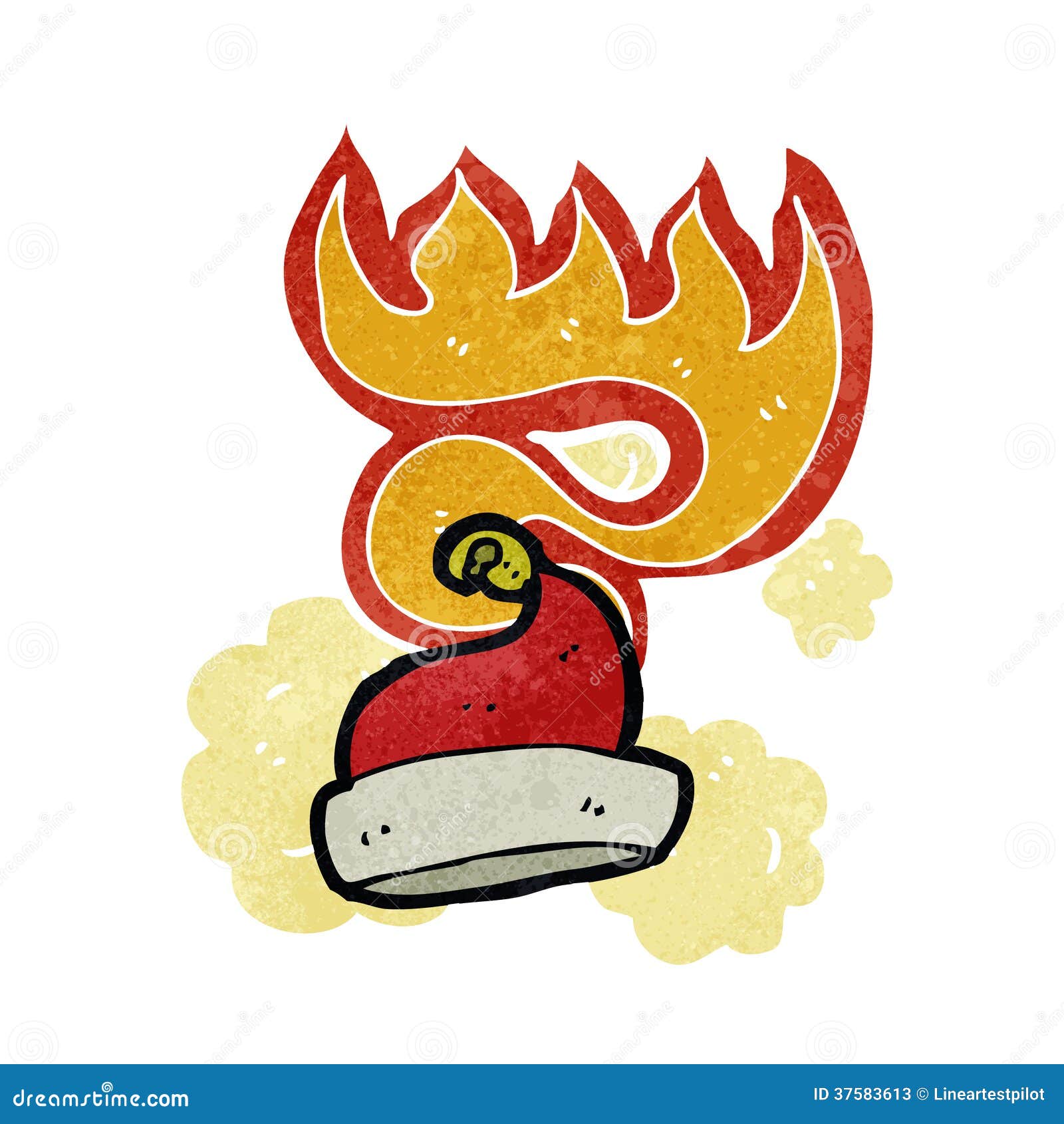 Burning santa hat cartoon stock vector. Illustration of traditional ...