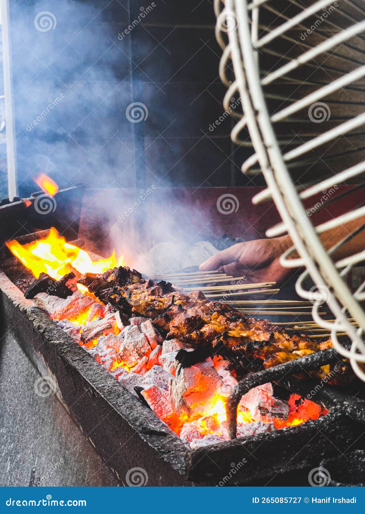 Satay stock image. Image of burning, smoke, culinary - 265085727