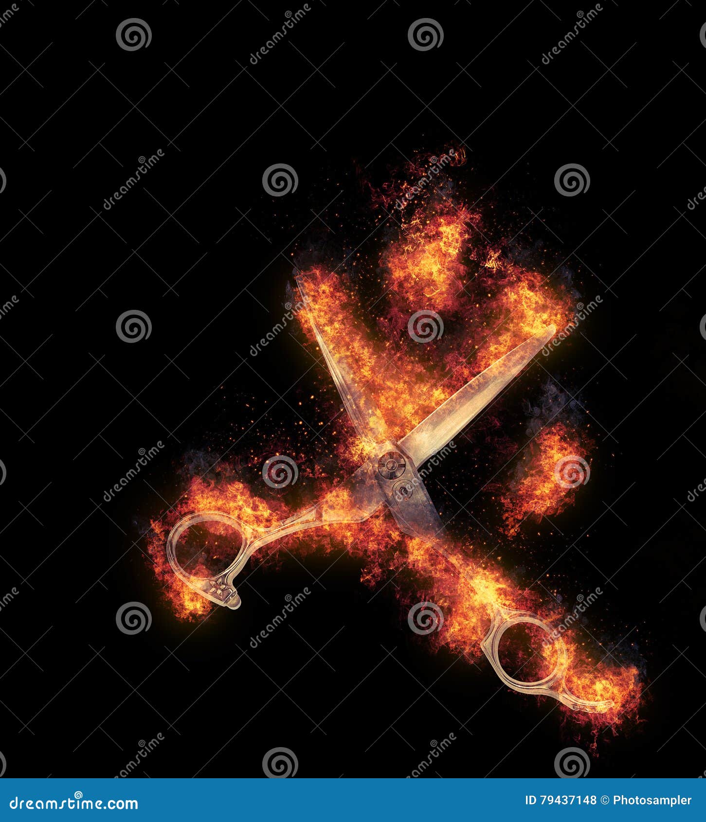 Burning Scissors stock photo. Image of used, covered - 79437148