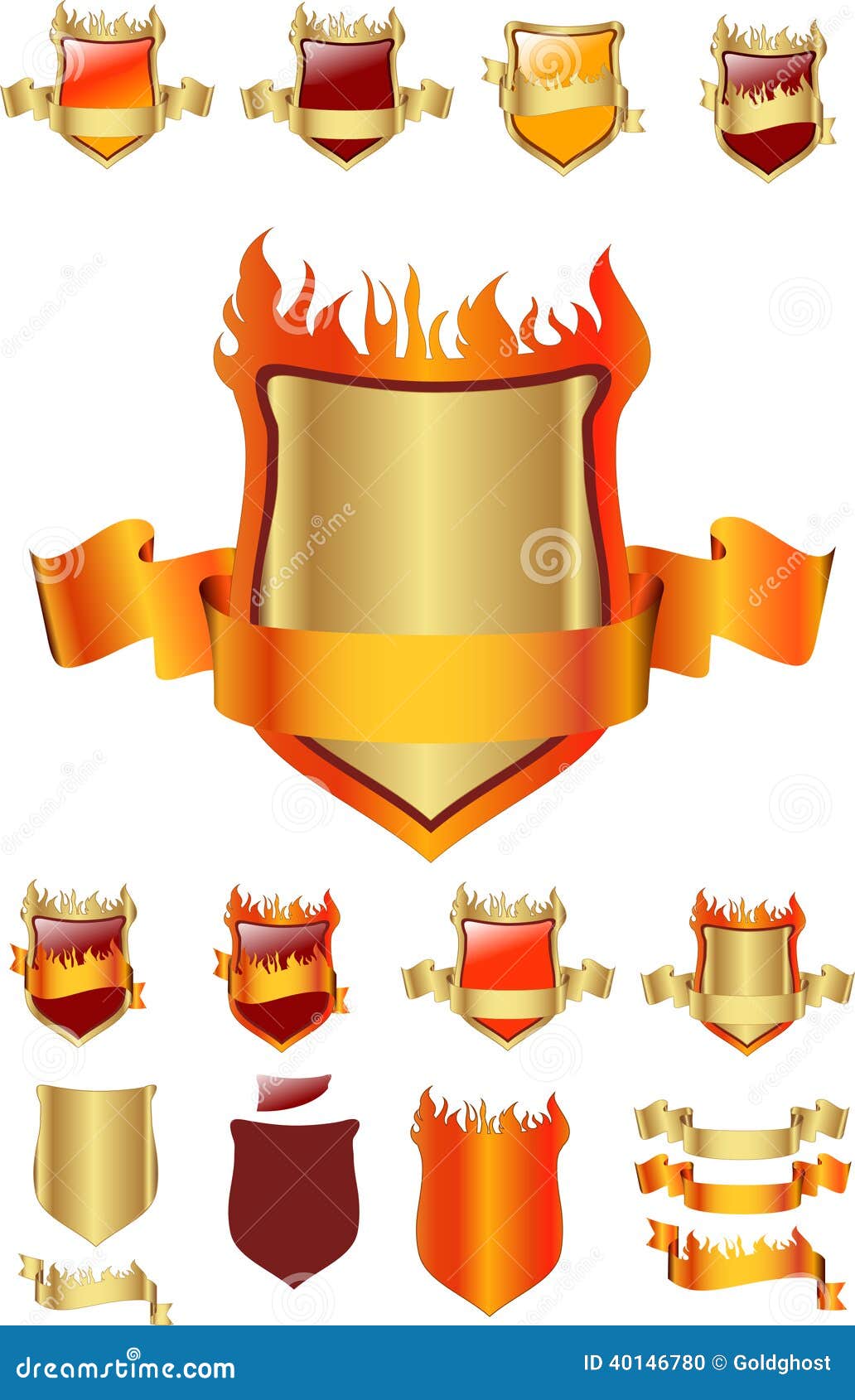 Fire Shield Or Flame Fire Shield Logo Vector Illustration ...