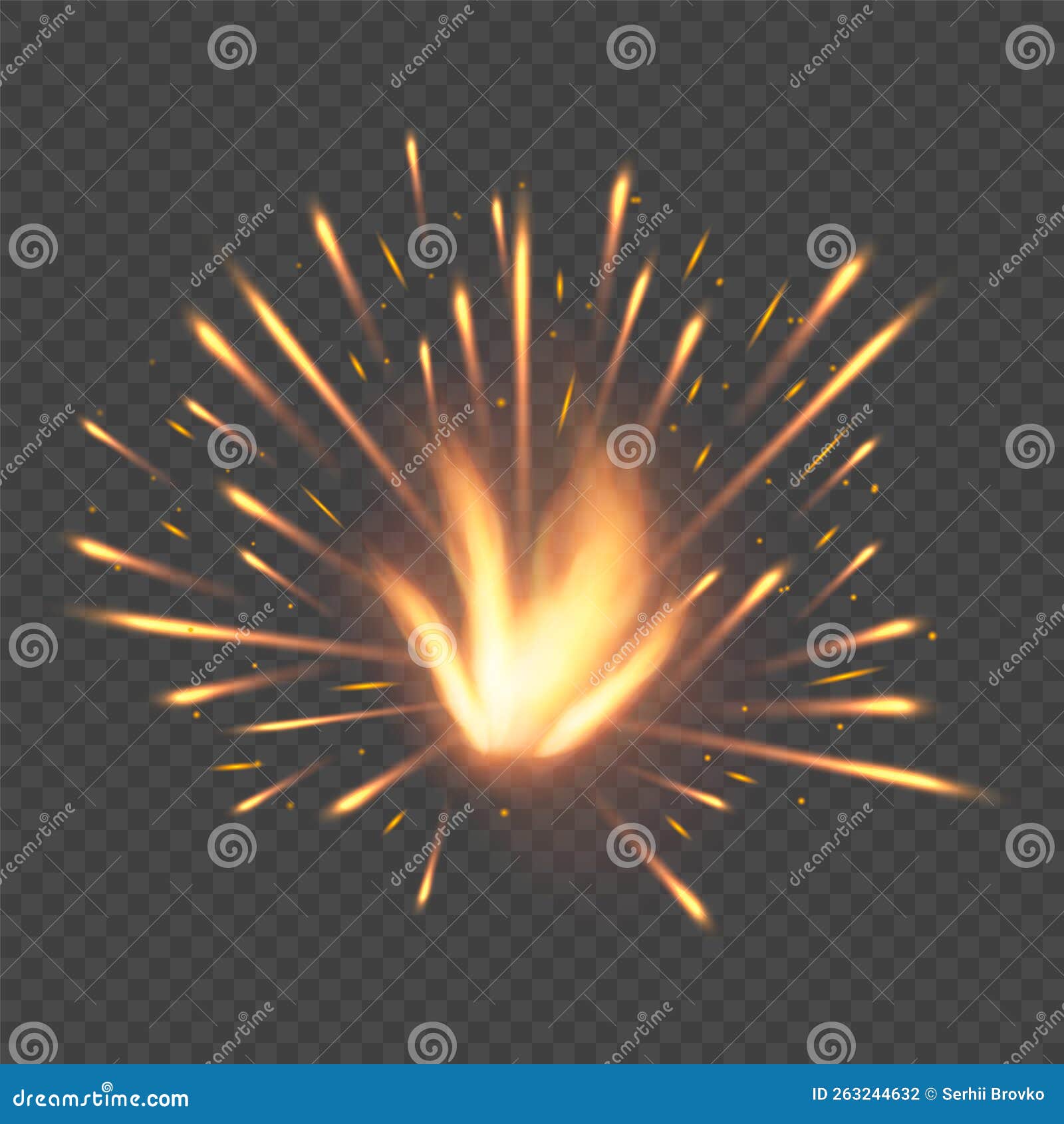 Burning Shiny Sparkler Firework. Realistic Light Effect. Magic Light ...