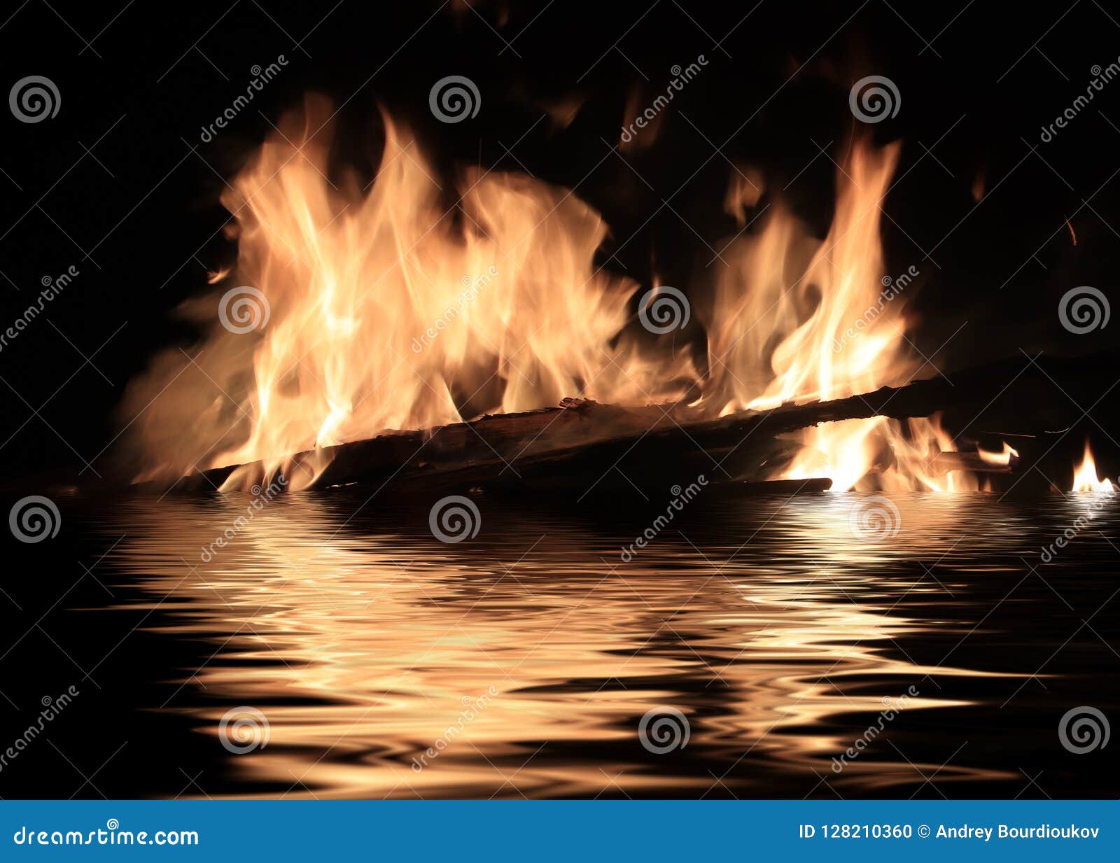 Burning shipwreck debris stock photo. Image of harbor - 128210360