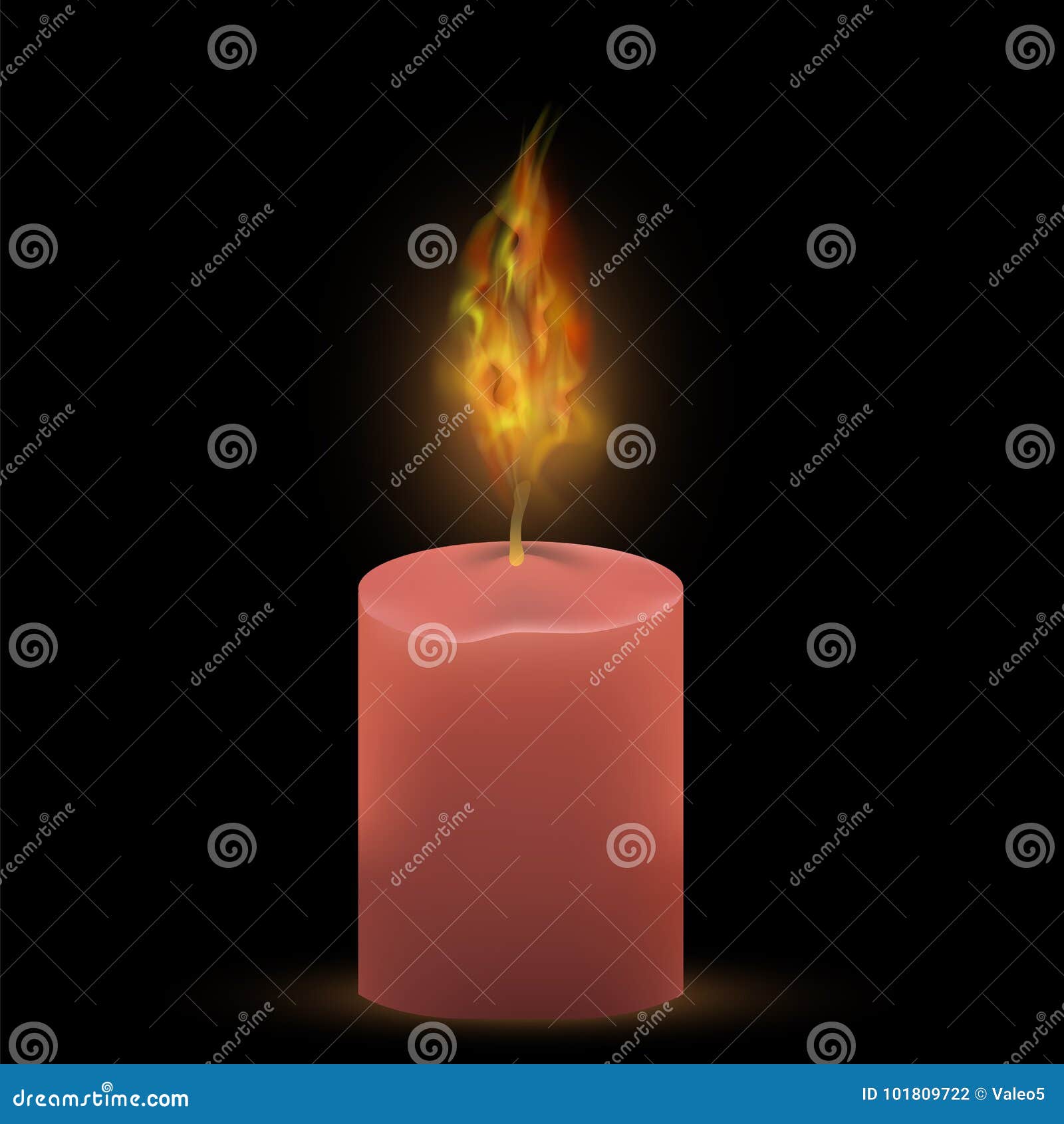 Burning Single Candle stock illustration. Illustration of darkness ...