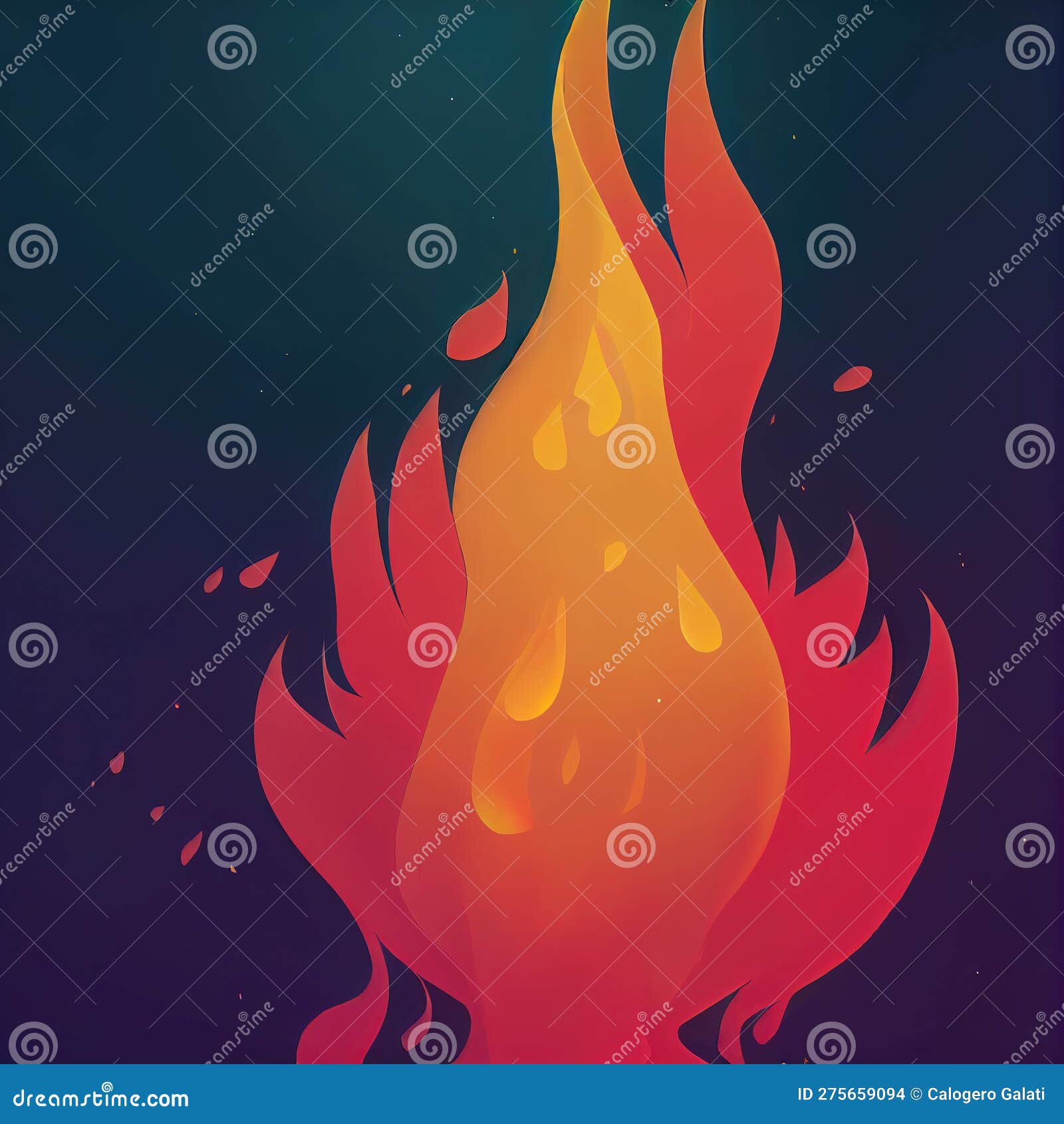 Single Flame Burning Brightly Against Black Background, With Intricate ...