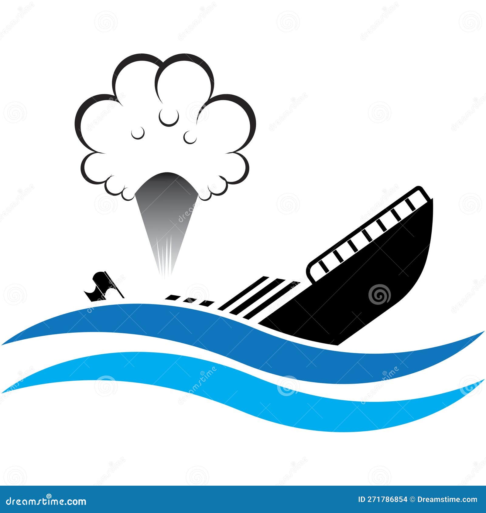 Burning or Sinking Ship Icon Stock Vector - Illustration of graphic ...