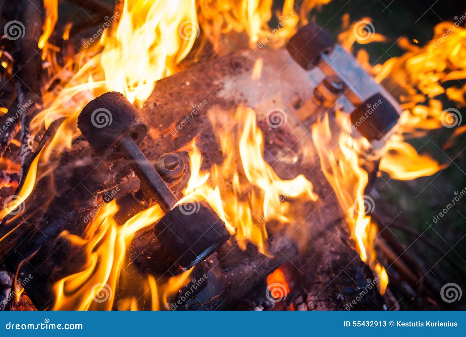 Burning skateboard stock image. Image of active, activity - 55432913