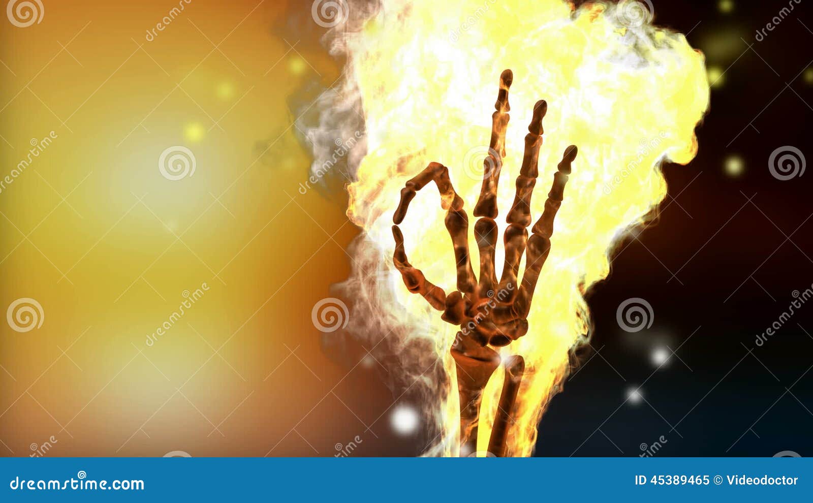 Burning Skeleton OK Sign. Alpha Matted Stock Video - Video of energy ...