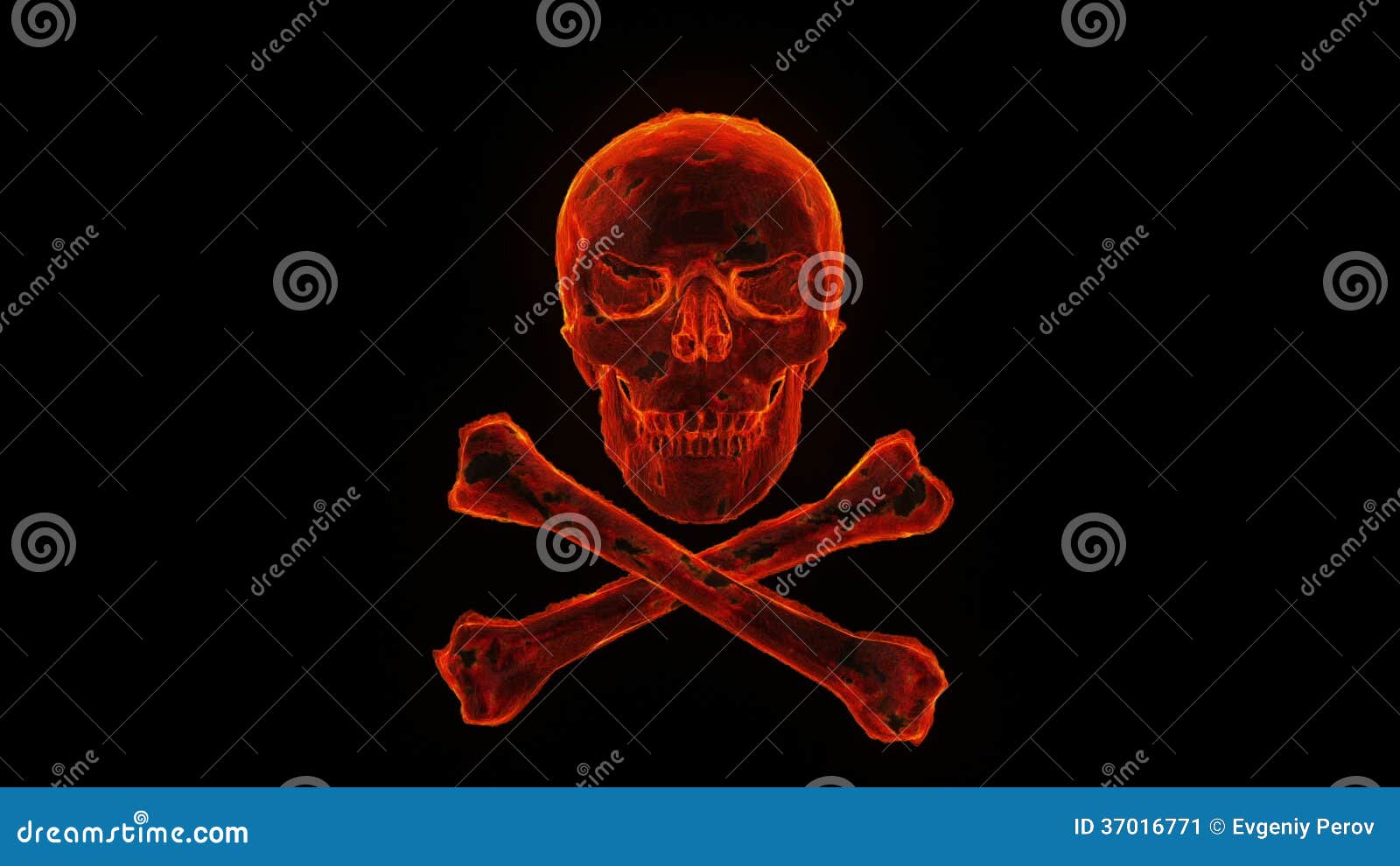 Burning Evil Skull And Crossbones