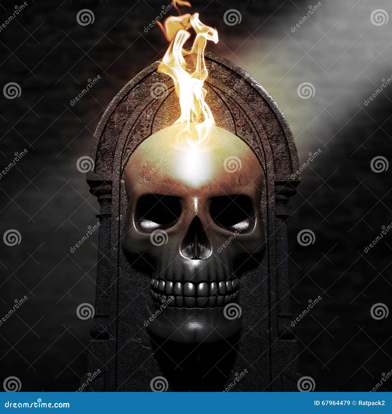 Burning Skull stock illustration. Illustration of night - 67964479