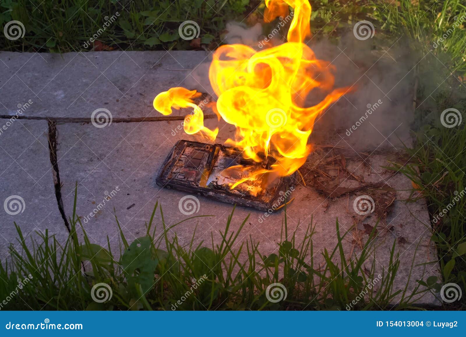 Burning Smartphone, Burning Mobile Phone Stock Photo - Image of ...
