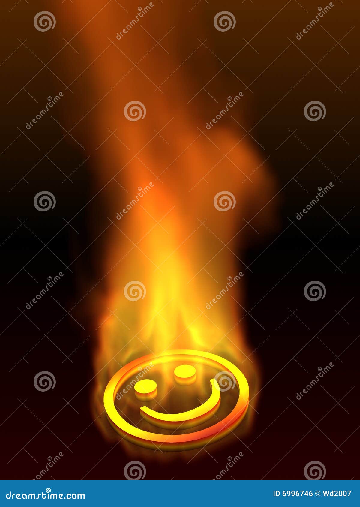 Burning smiley icon stock illustration. Illustration of fire - 6996746