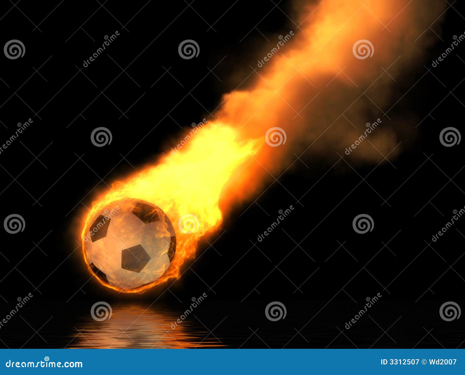 Burning soccer ball stock illustration. Illustration of competition ...