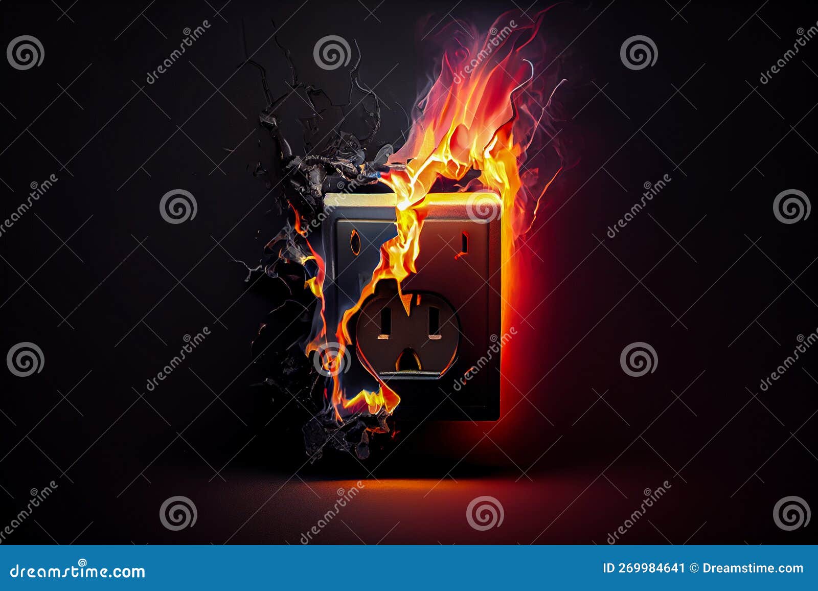 Burning Socket Illustration. Generative AI Stock Illustration ...