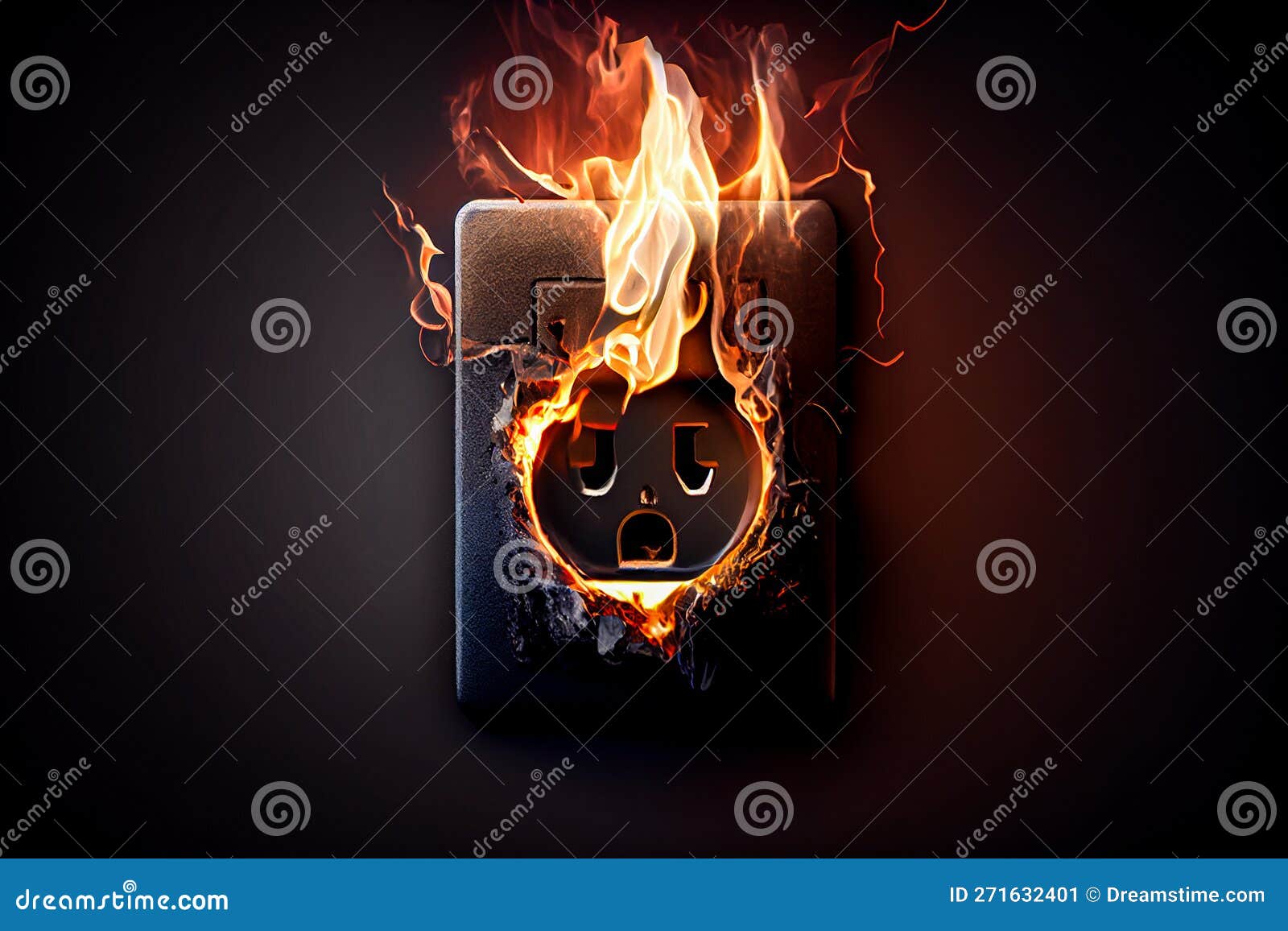 Burning Socket Illustration. Generative AI Stock Illustration ...