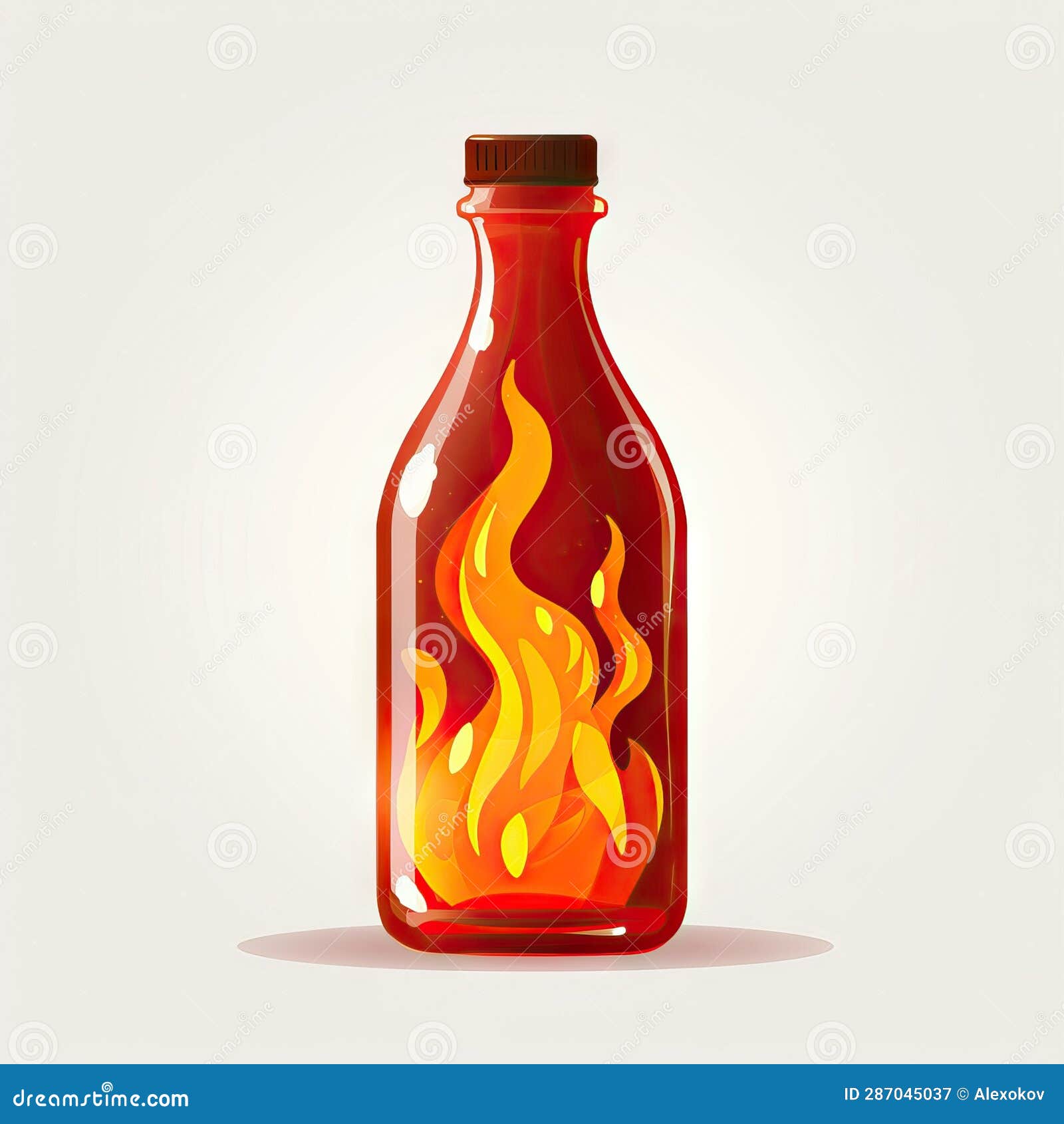 Burning Source Bottle in Flames AI Generated Stock Illustration ...