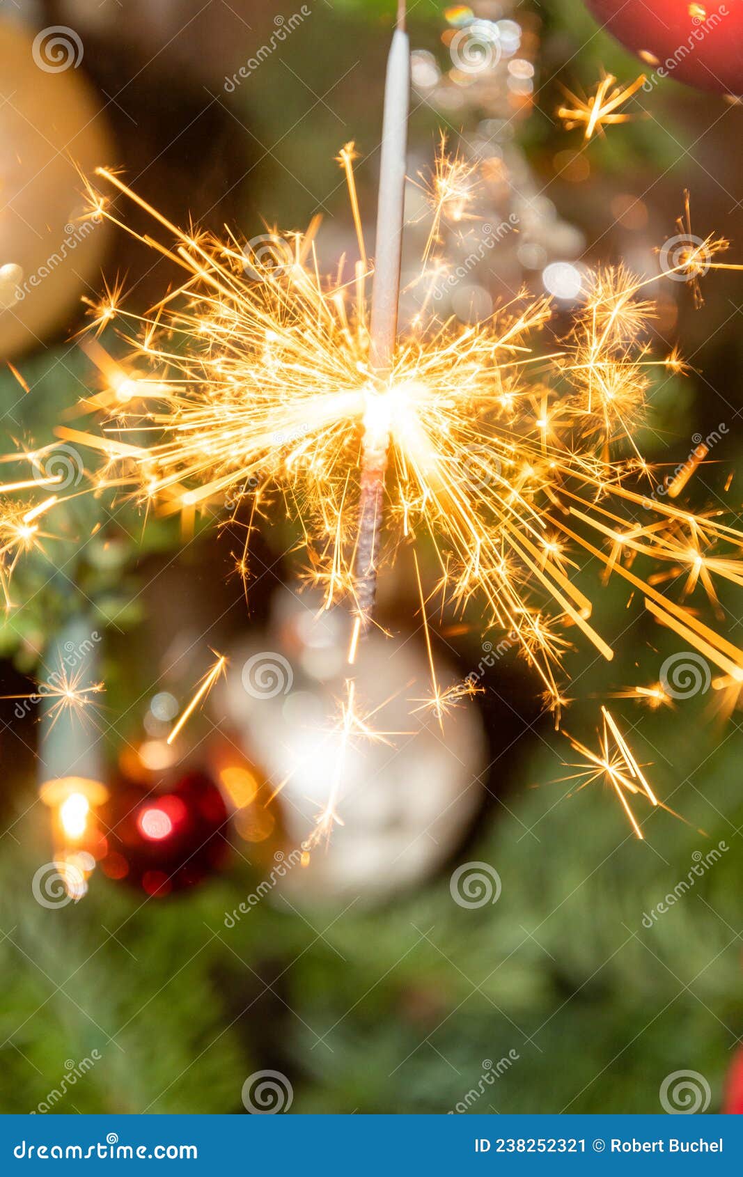 Burning Sparkle Lights on a Christmas Tree Stock Image - Image of ...