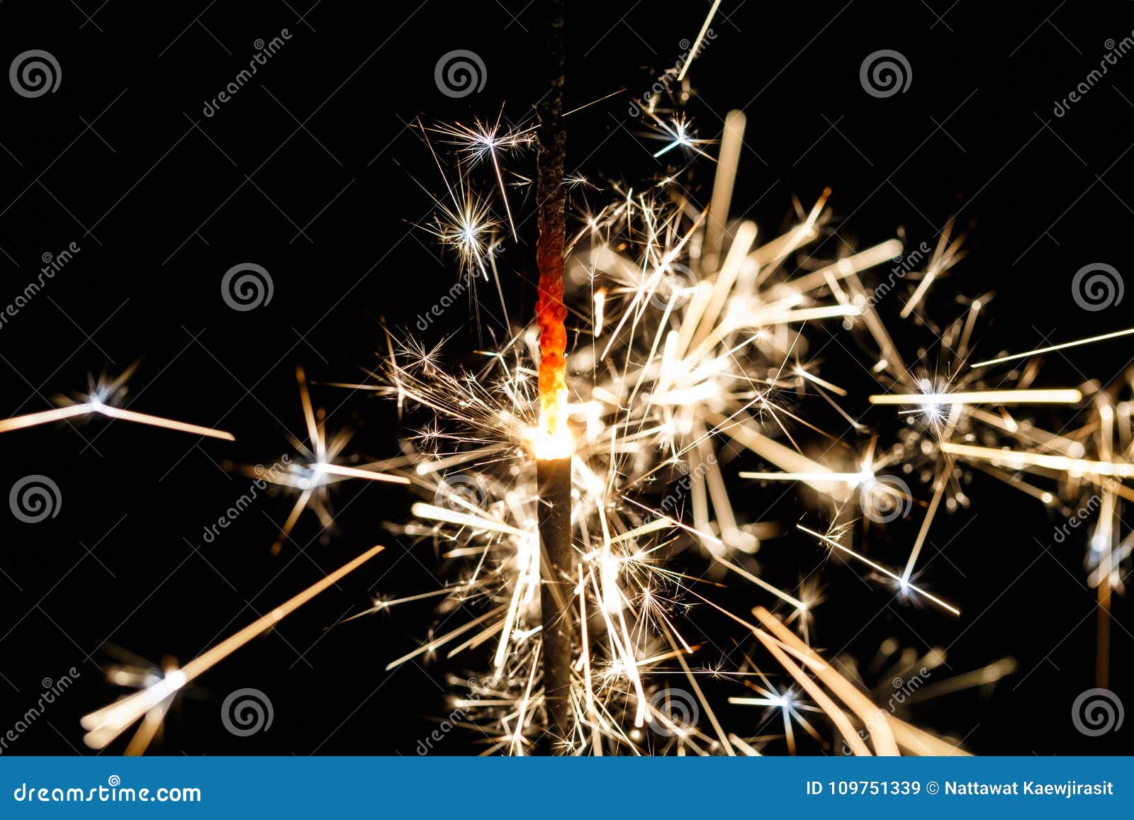 Burning Sparkler Isolated on Black Background Blur Stock Image - Image ...