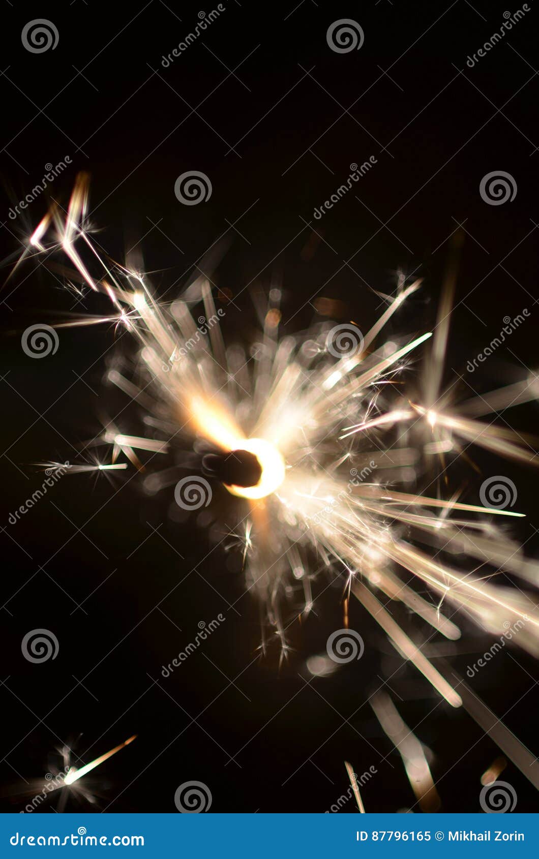 Burning Sparkler Isolated on Black Background Stock Image - Image of ...