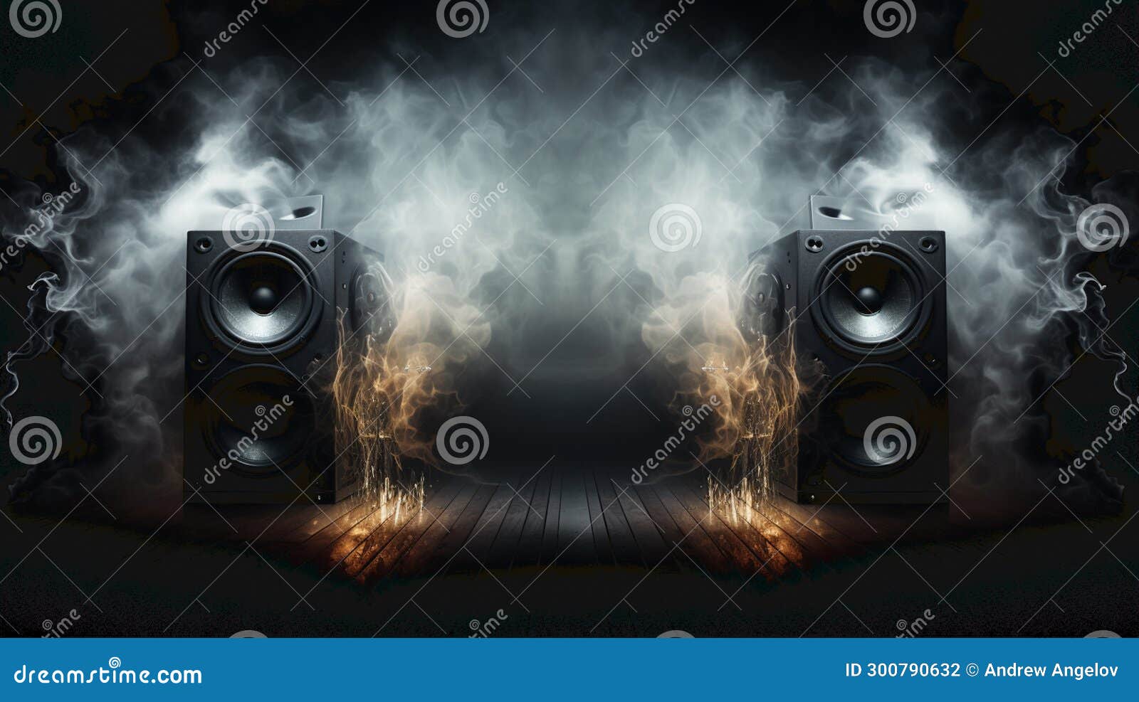 Burning Speaker Music Style Background Stock Photo - Image of fire ...