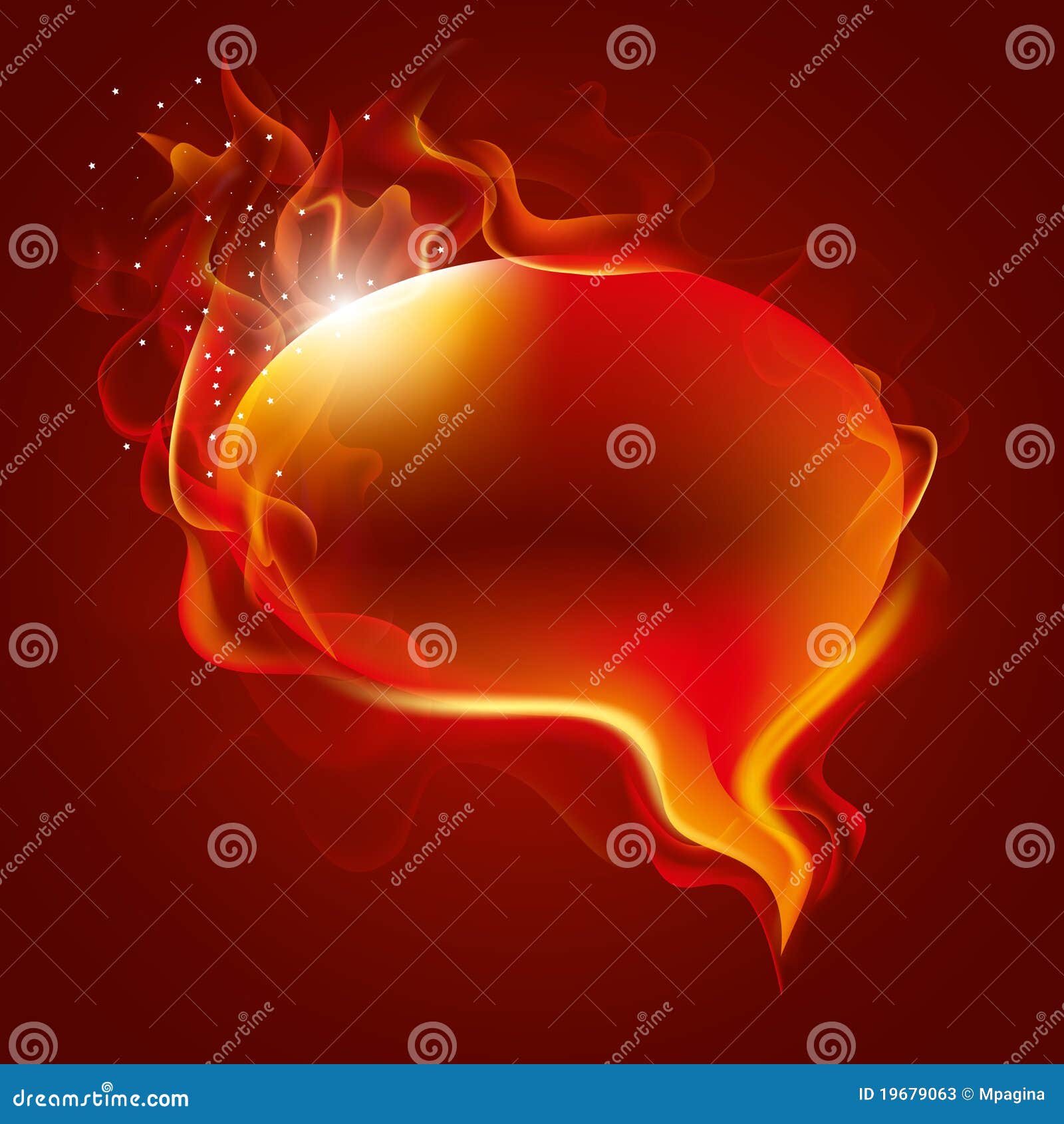 Burning speech bubble stock vector. Illustration of flame - 19679063