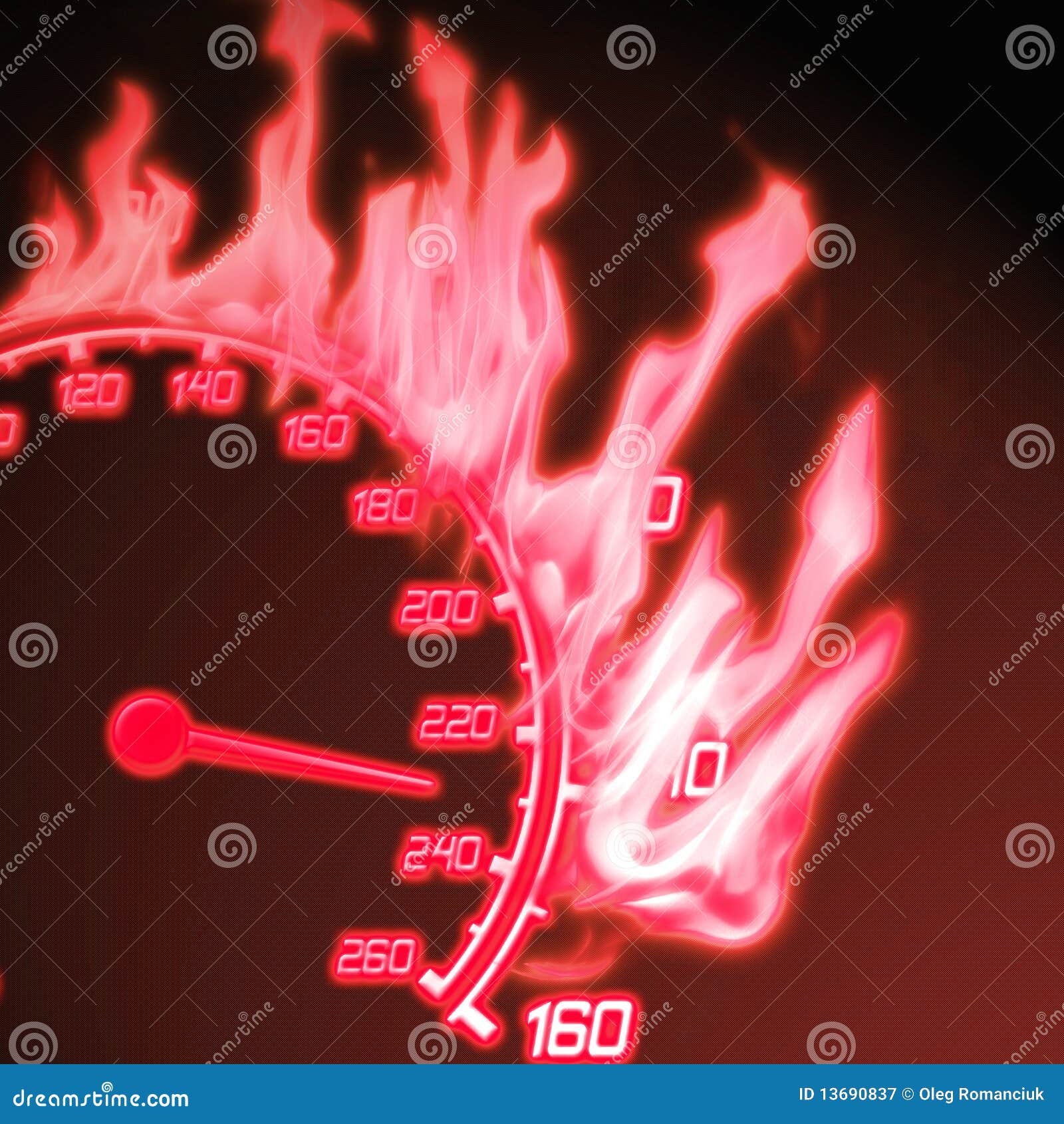 Burning speedometer stock illustration. Illustration of speed - 13690837