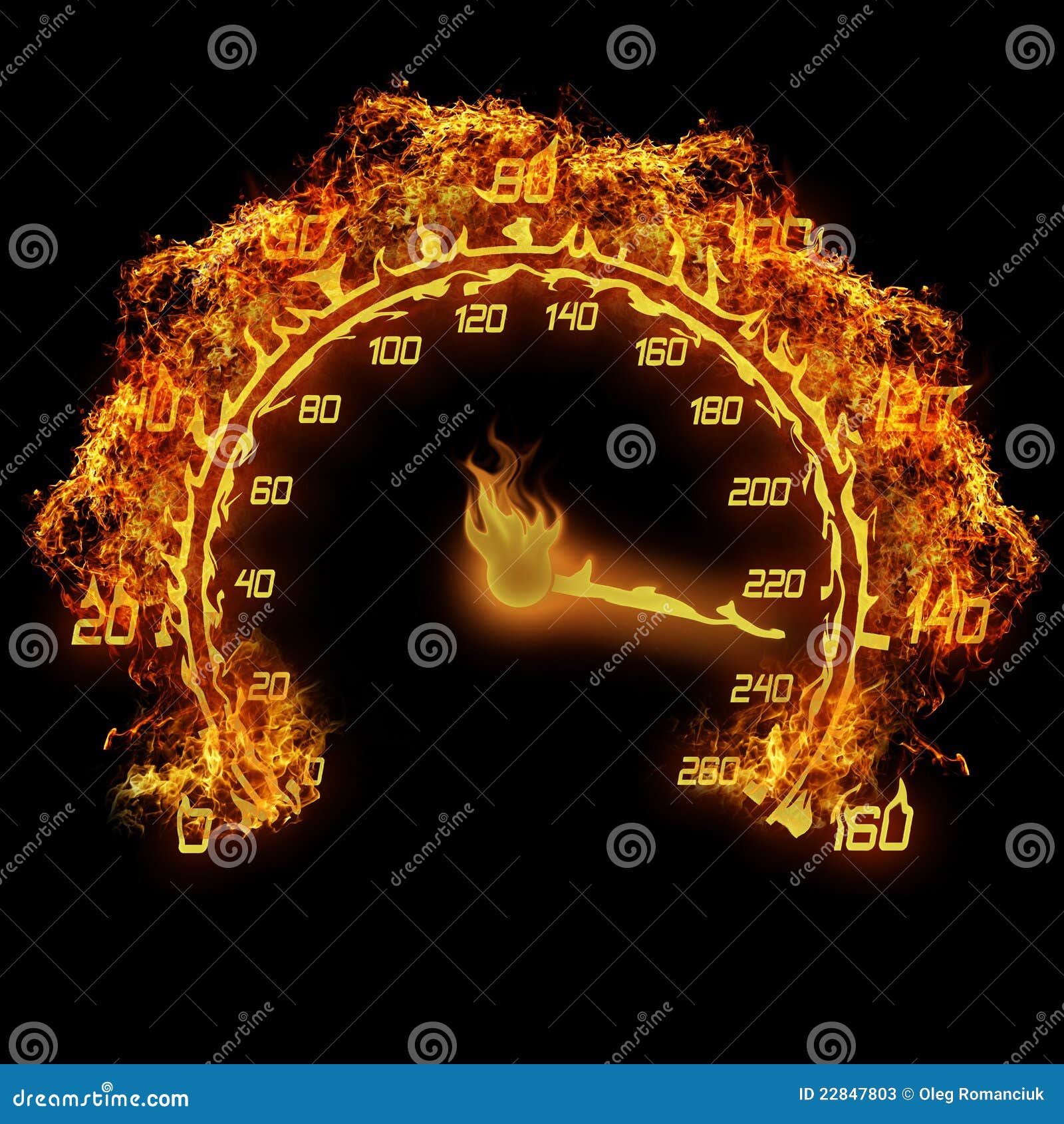 Burning speedometer stock illustration. Illustration of driving - 22847803