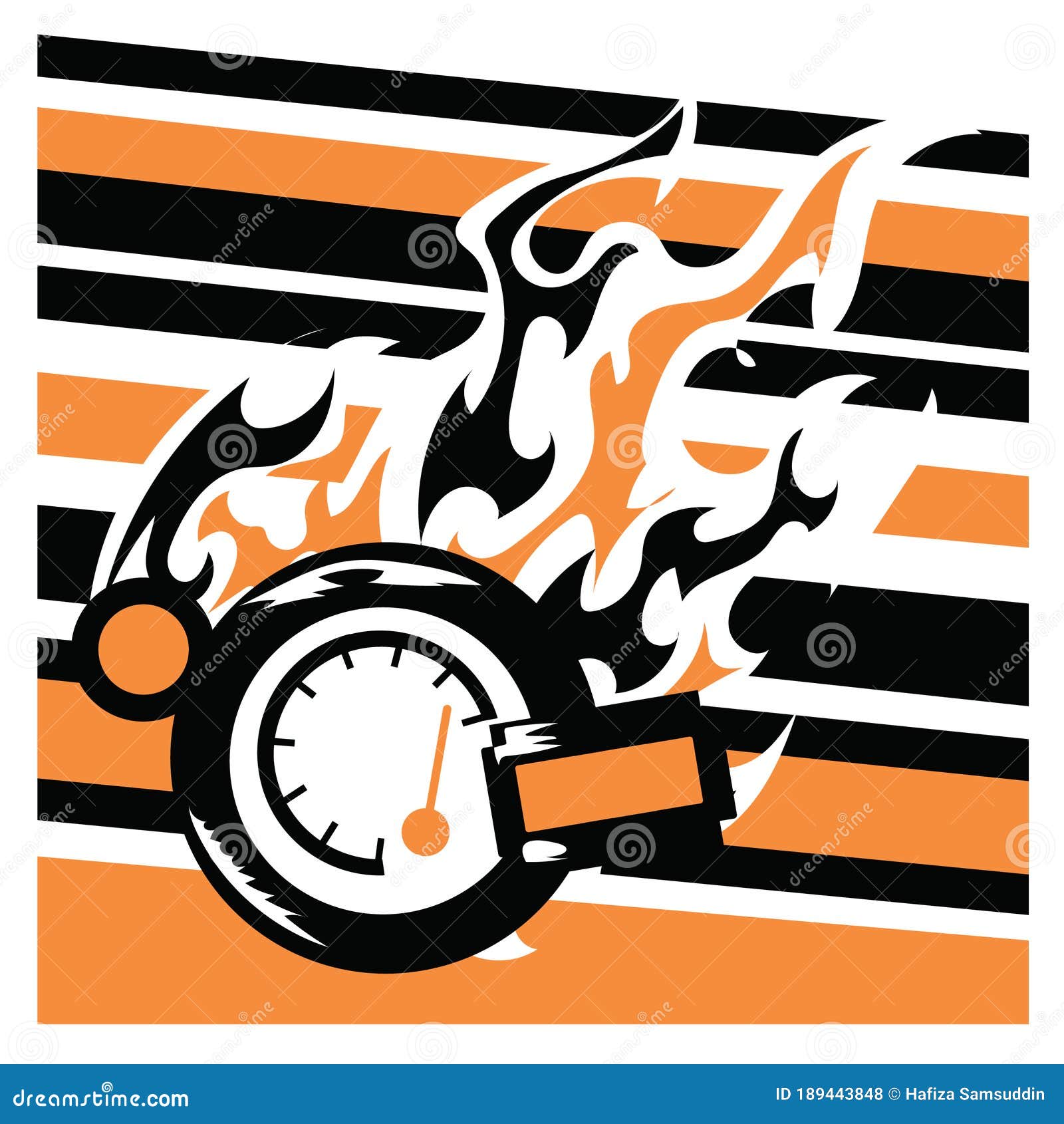 Burning Speedometer. Vector Illustration Decorative Design Stock Vector ...