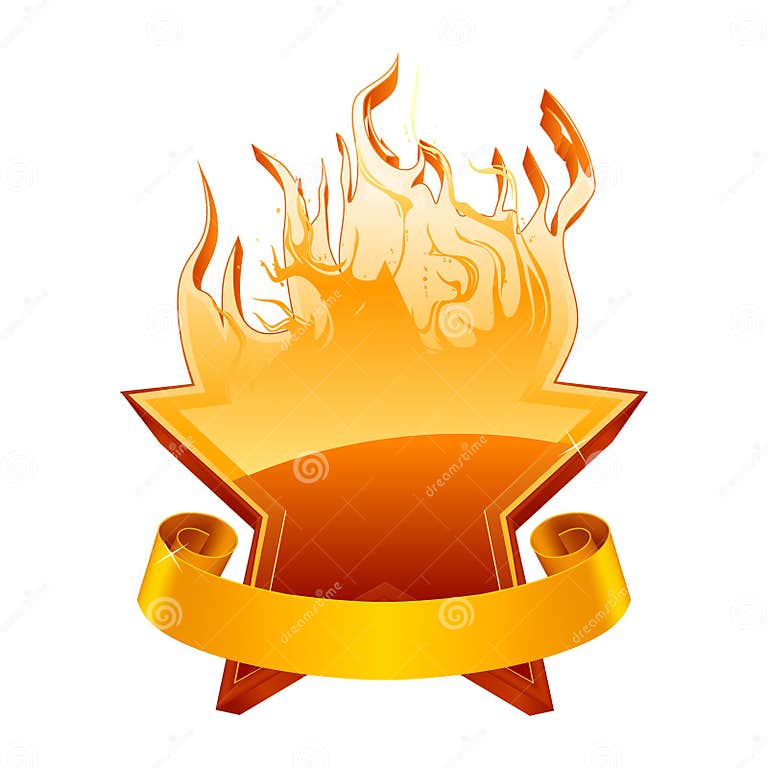 Burning star emblem stock vector. Illustration of insignia - 20147072