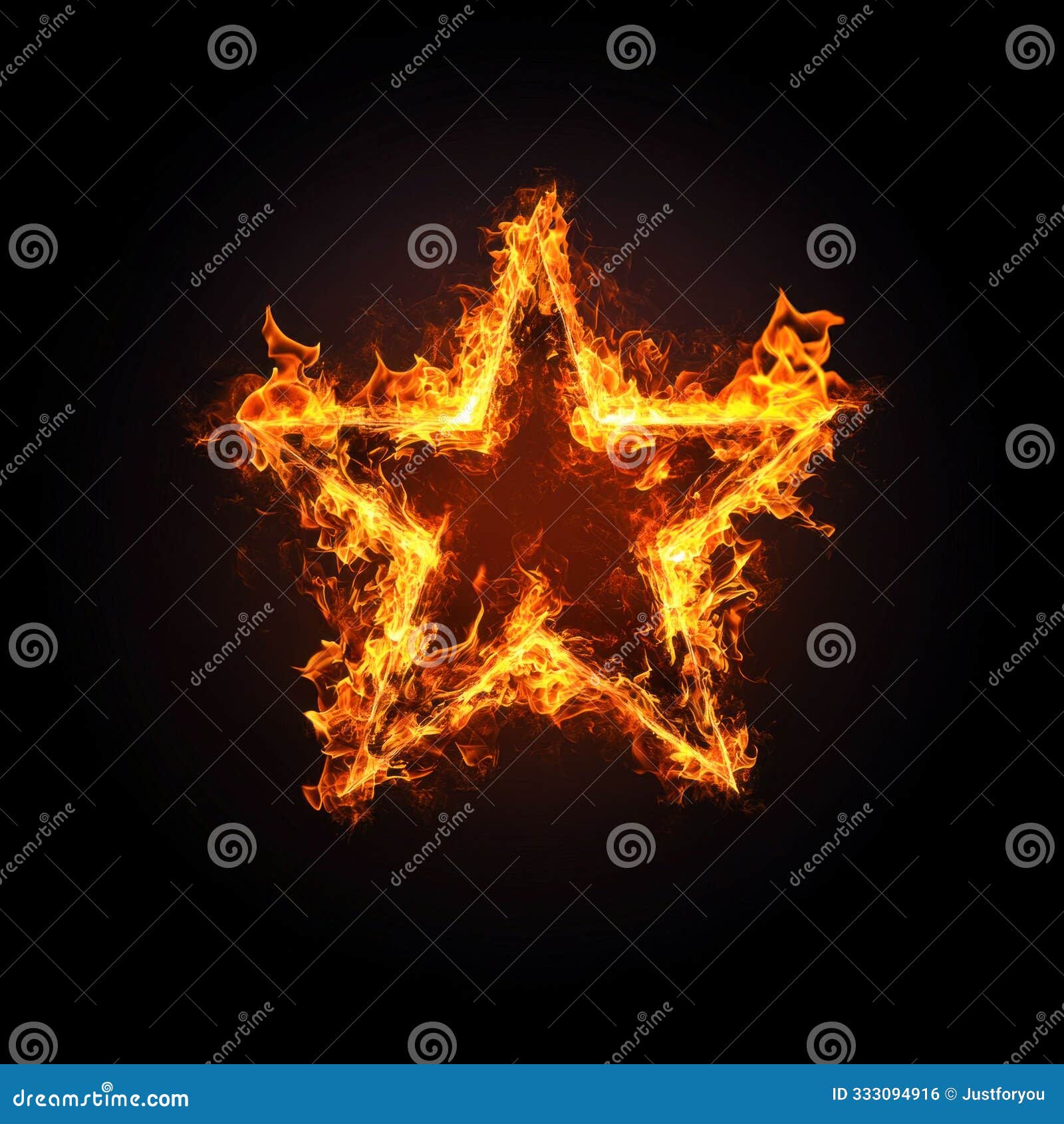 Burning Star Shape on Black Background Stock Illustration ...