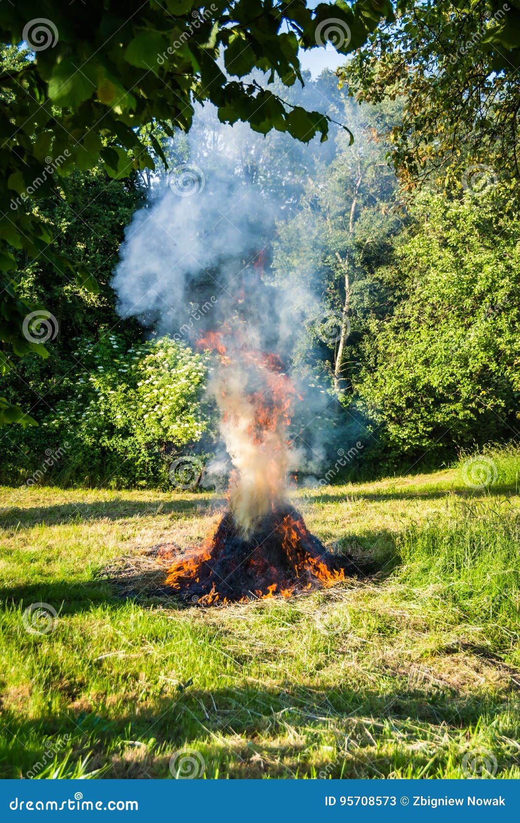 Burning Straw in the Countryside. Stock Image - Image of fire, danger ...