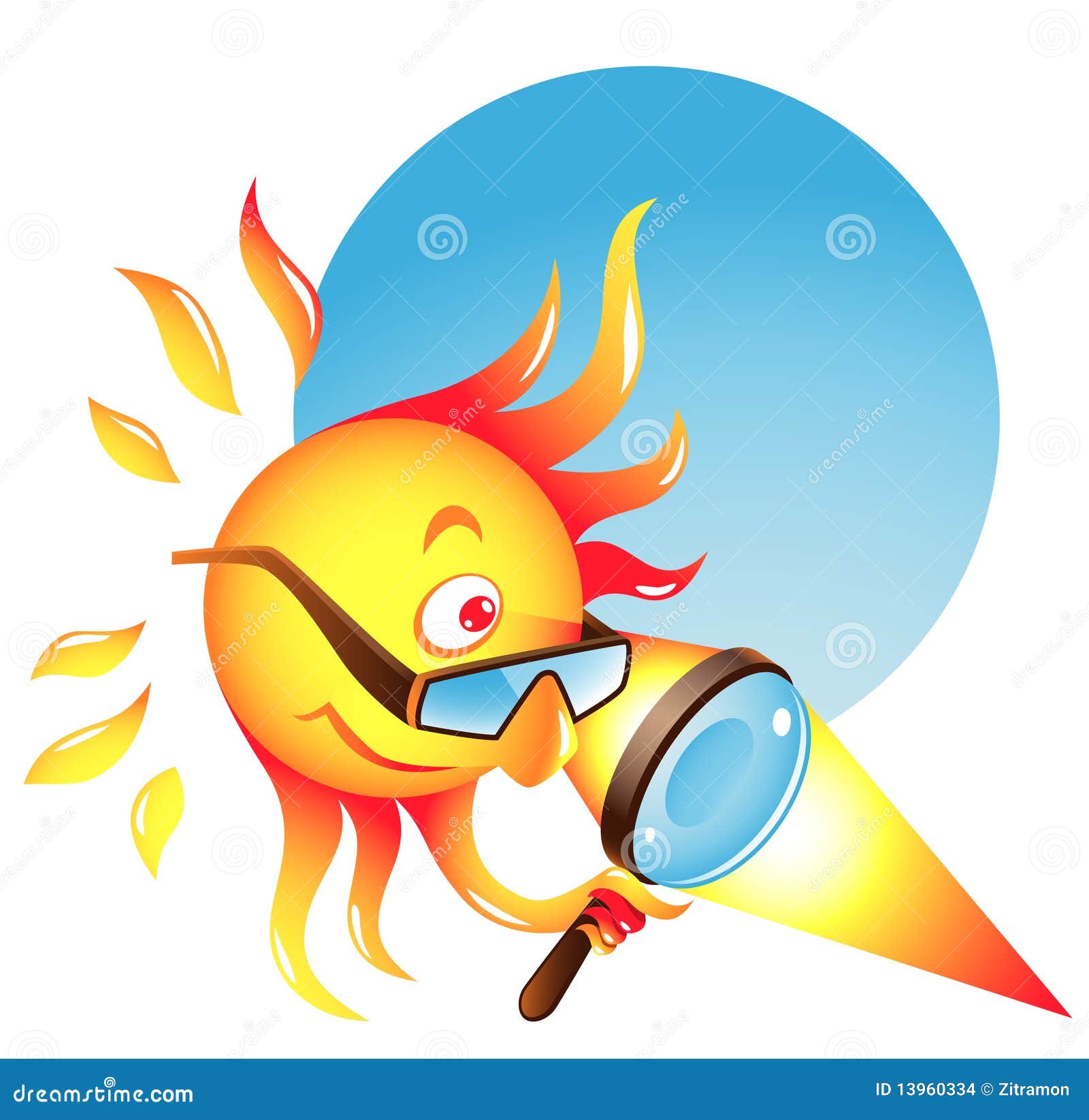 Burning Sun stock vector. Illustration of sunburn, flame - 13960334