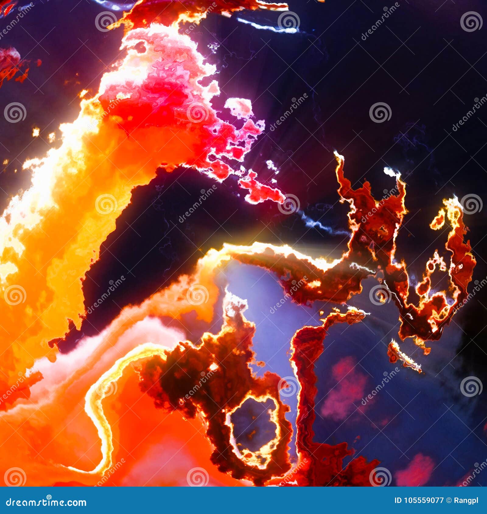 Burning Sun Prominence Flames, Red Explosion Clouds Stock Illustration ...